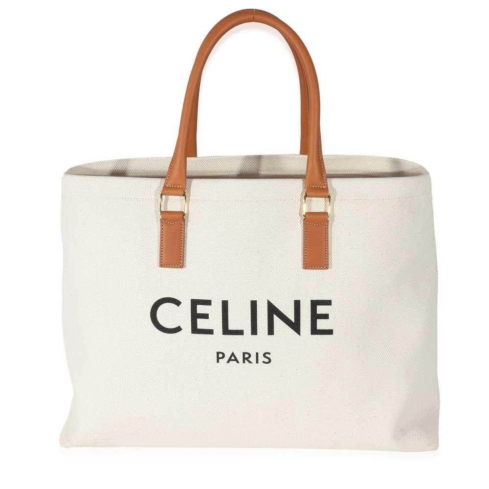 Celine Celine Natural Canvas Tan Calfskin Horizontal … - Gem