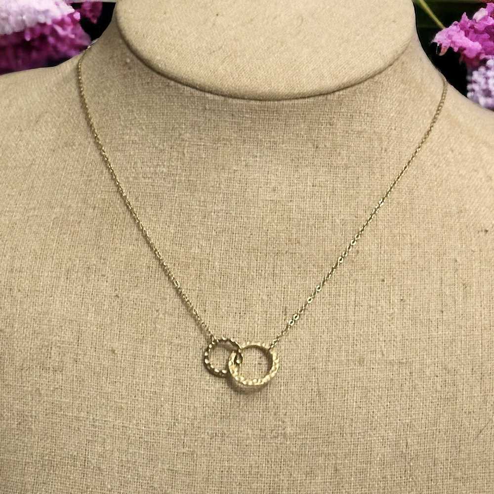 Other Gold Tone Unity Interlocking Circles Necklace Gem