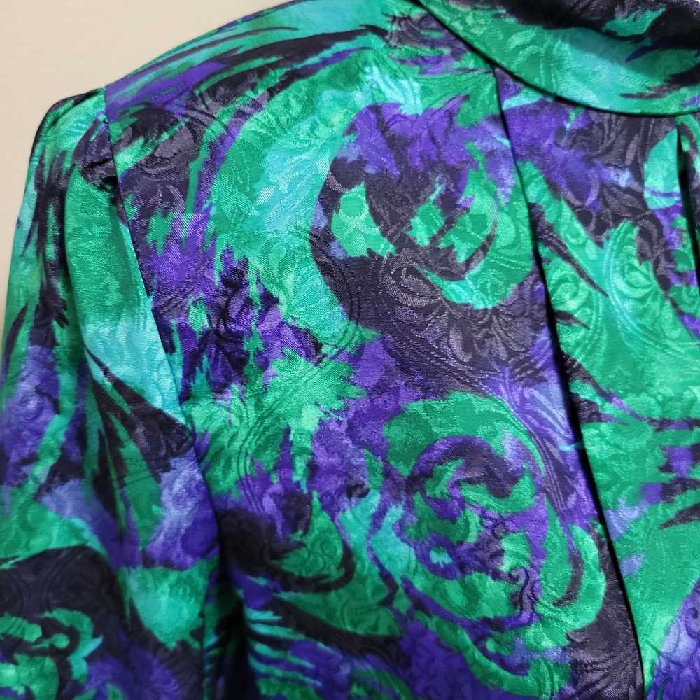 Vintage Nicola 80s jacquard satin paisley blouse size… - Gem