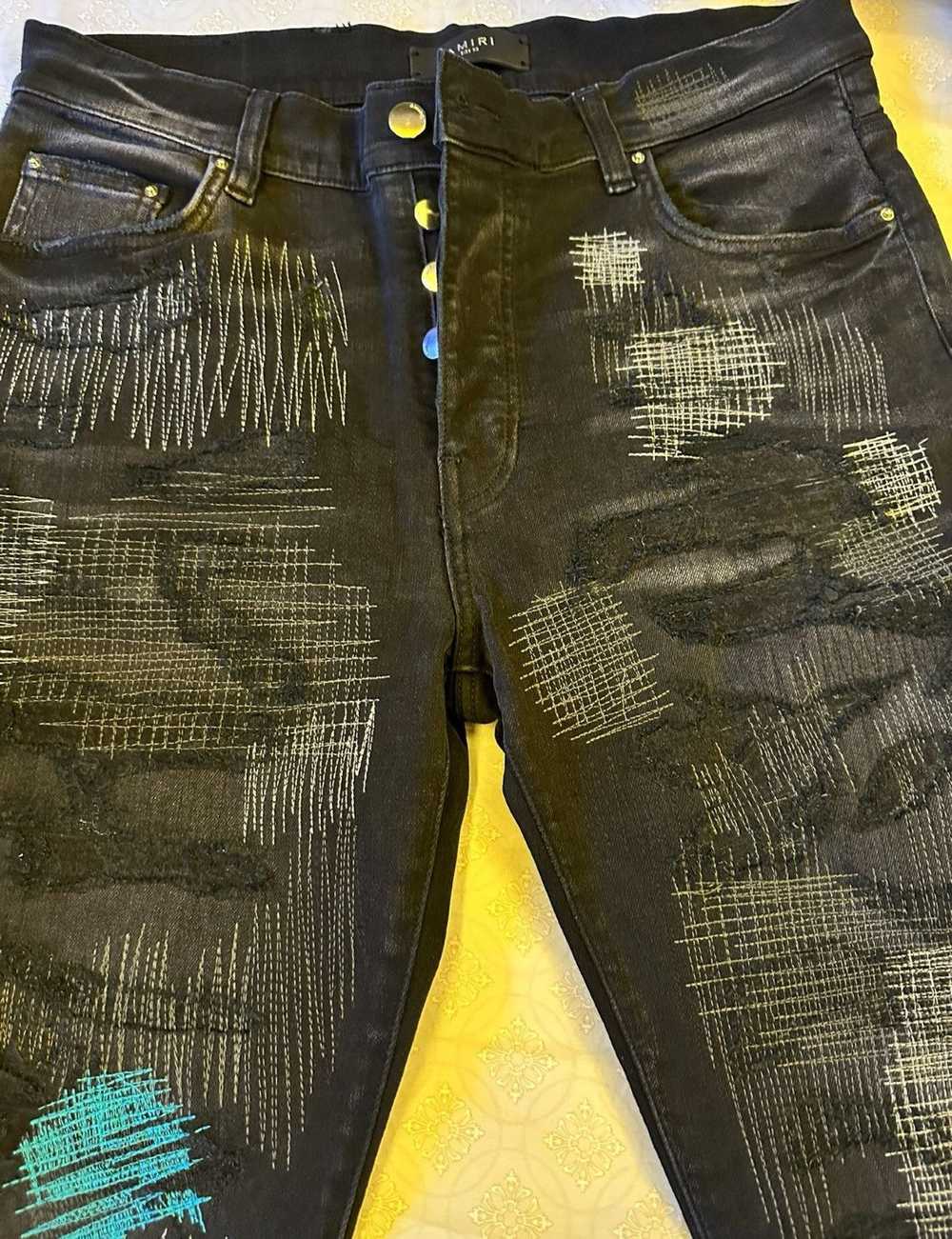 Amiri Amiri 22ss random needle erosion jeans - Gem