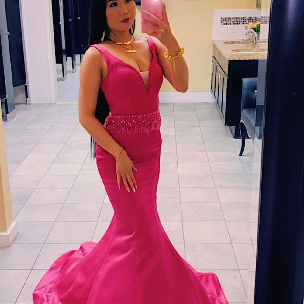 Pink bodycon mermaid prom dress - Gem