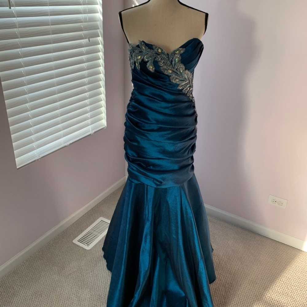 Teal Mermaid Prom Dress - Gem