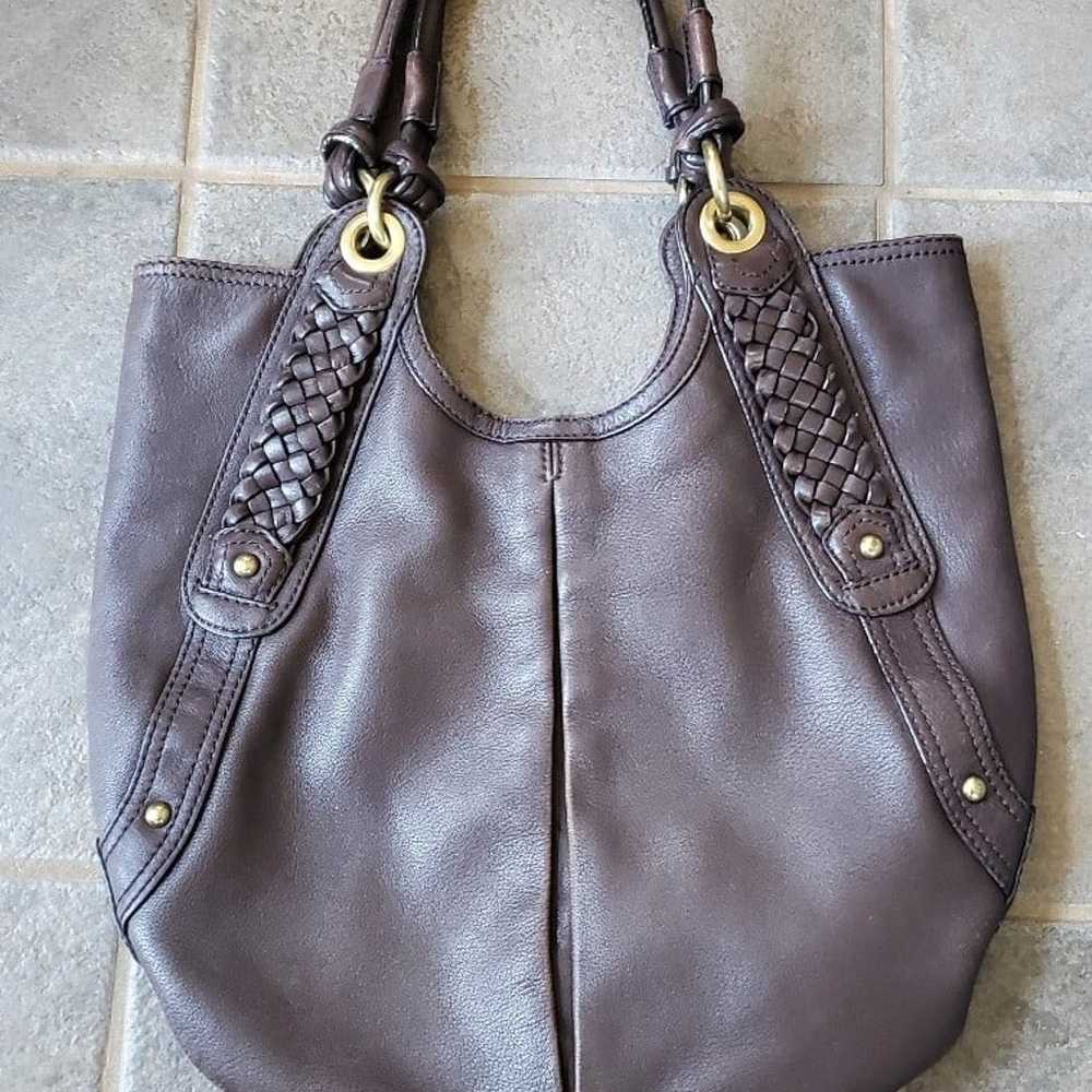 Brown Leather Shoulder BR Bag, vintage - Gem
