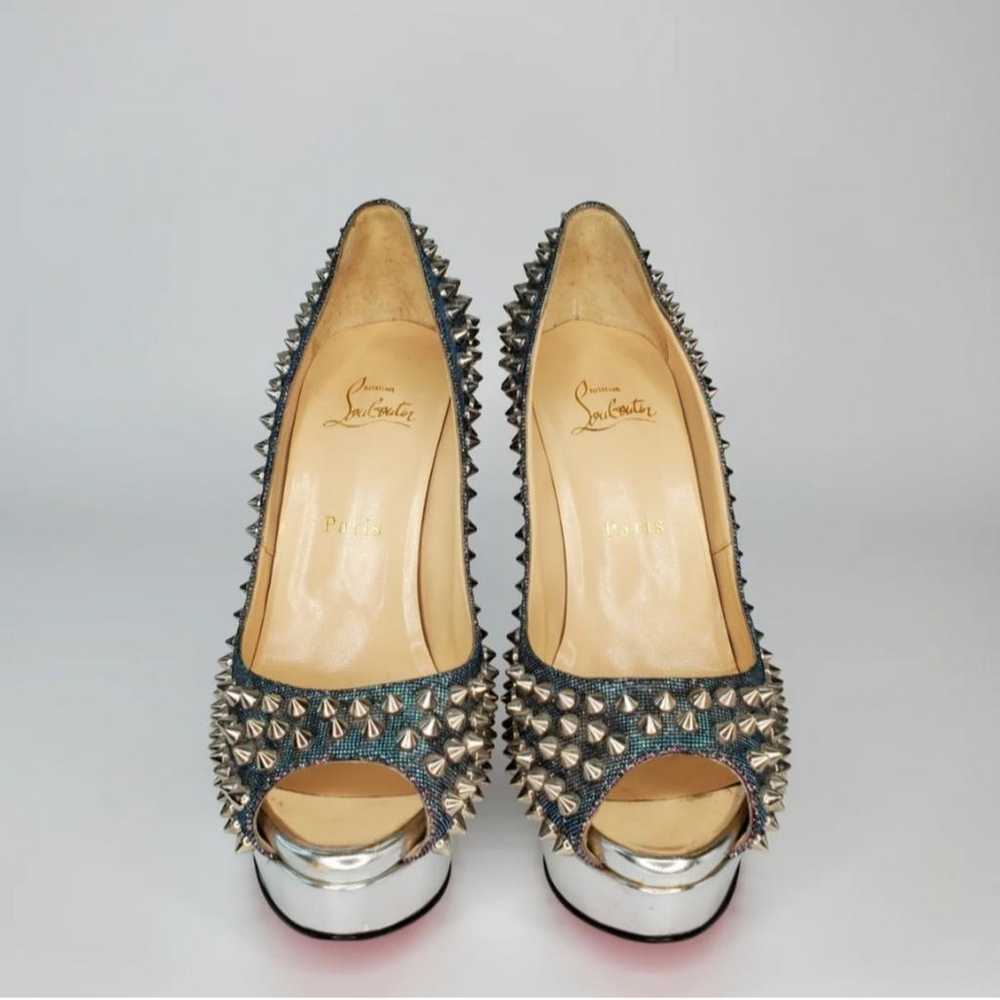 Christian Louboutin Lady Peep leather heels - Gem