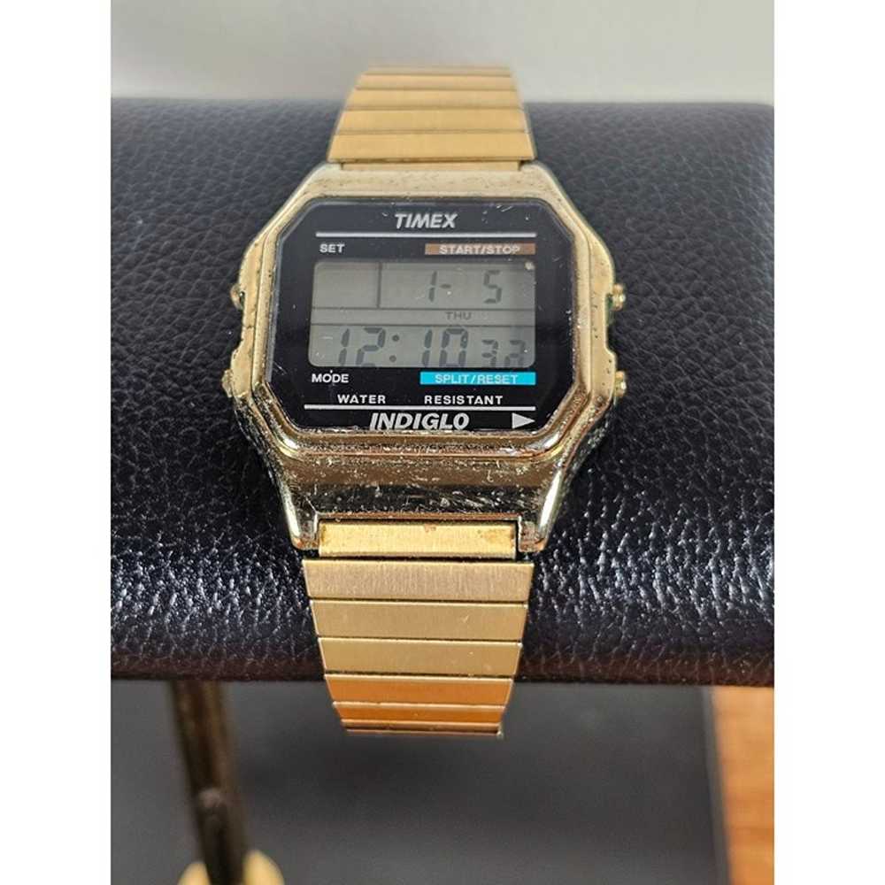 Vintage Timex Digital Mens Gold Tone Watch Water Resi… - Gem