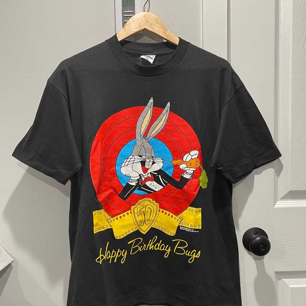 Vintage 80s Bugs Bunny 50th Birthday Adult Large Sing… - Gem