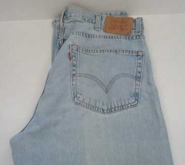 vintage 505 levi's regular fit worn look faded jeans … - Gem