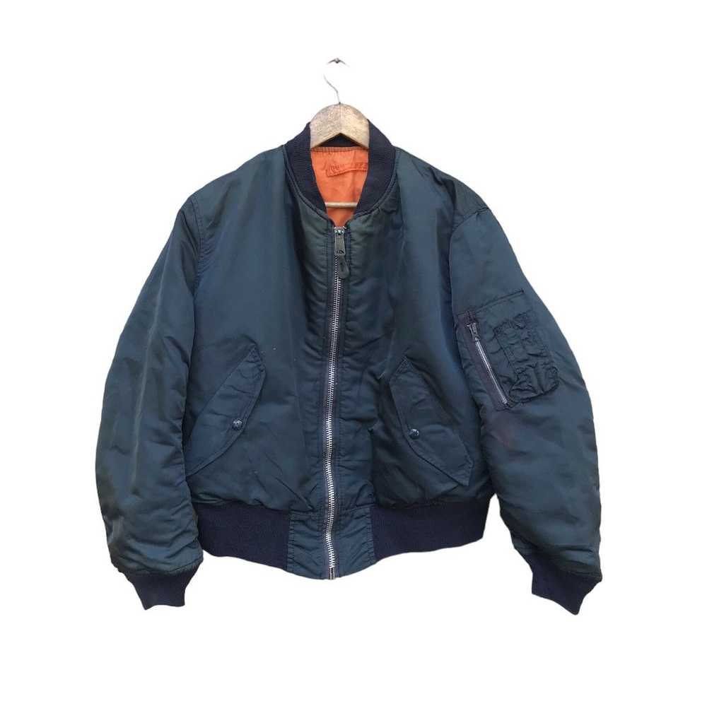 RARE VINTAGE 70s ALPHA INDUSTRIES MA1 BOMBER IDEAL ZI… - Gem