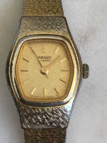 VINTAGE SEIKO WOMENS Square Watch Gold Tone Quarts St… - Gem