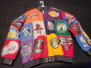 Jeff Hamilton 90s Rare Wool/Leather Jacket NBA Weste… - Gem