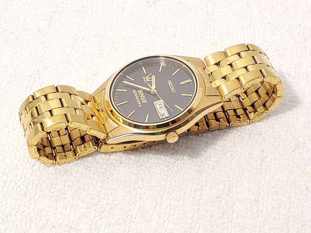 Seiko Vintage Seiko Mens Gold Tone Day Date Watch S S… - Gem