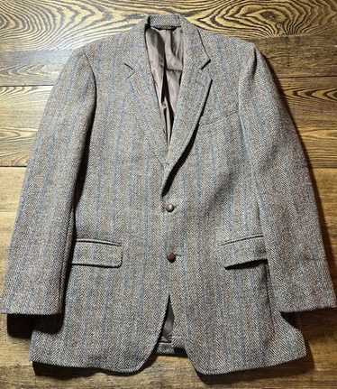 Vintage Harris Tweed Herringbone Stripe Blazer Sport … - Gem