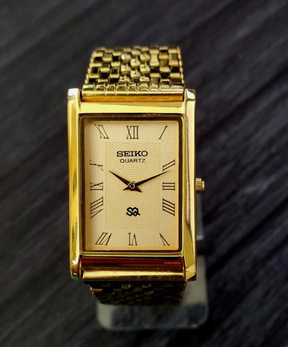 Seiko Vintage Seiko Tank Champaign Dial Milanese band… - Gem