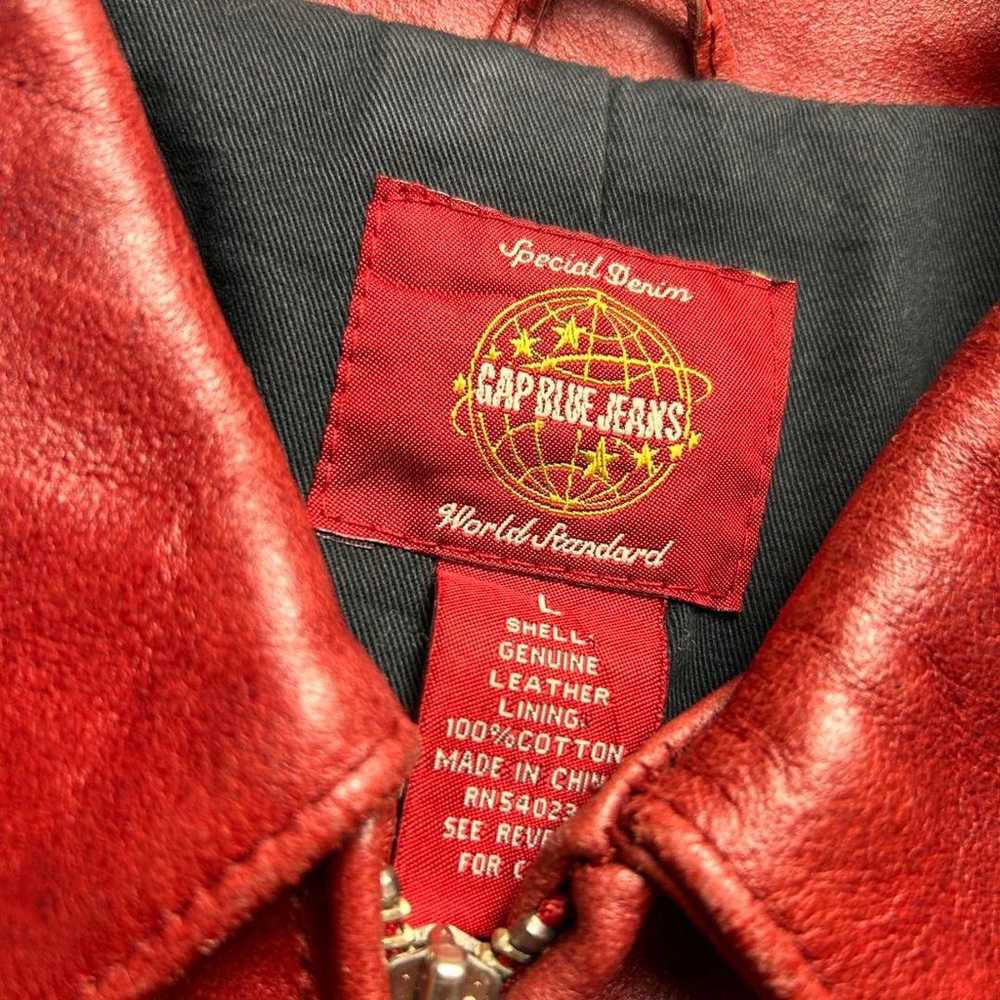 Extremely Rare: OLD GAP 90s Y2K Genuine Leather Jacke… - Gem