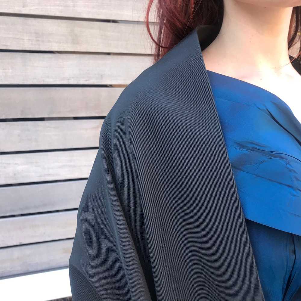 1950s Black Shawl Wrap With Giant Pockets Gem