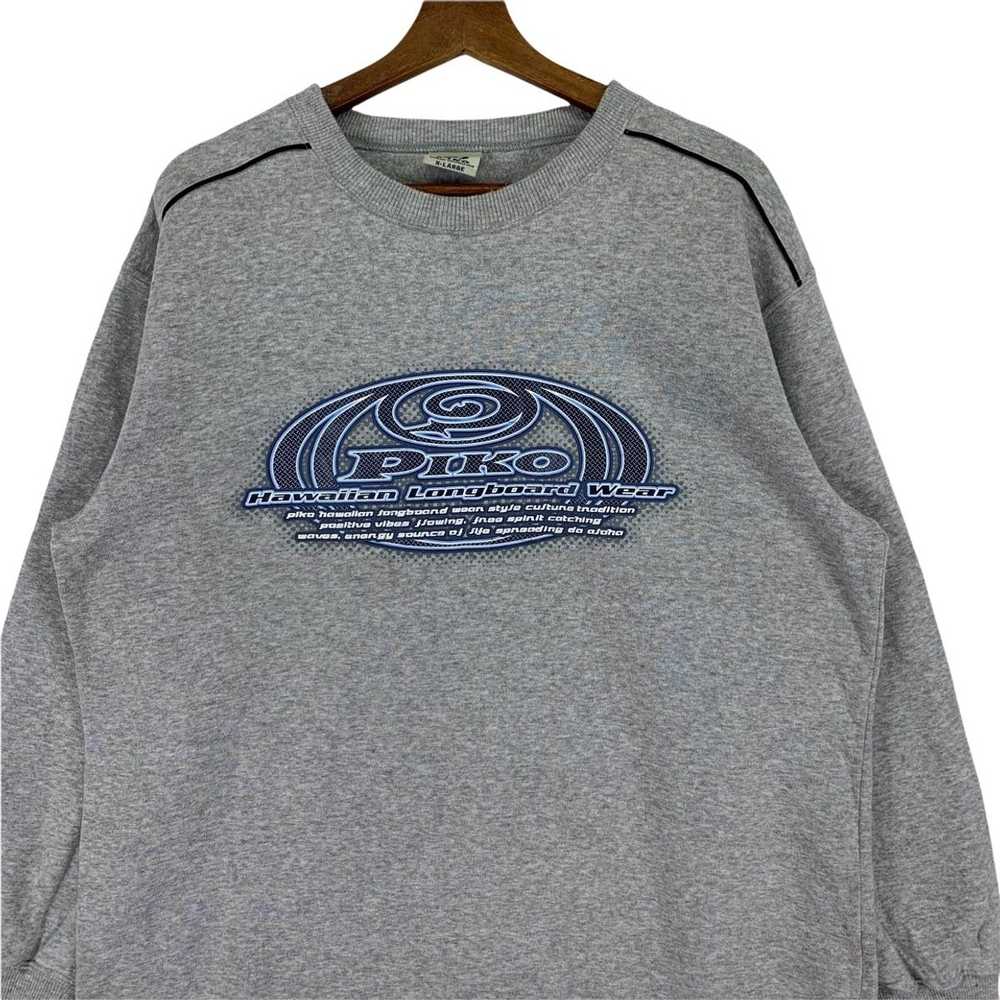 Surf Style Vintage 90s Piko Hawaiian Biglogo Crewneck… - Gem