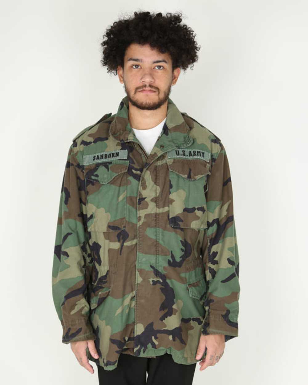 1990s vintage us army m81 woodland m65 jacket - small - Gem