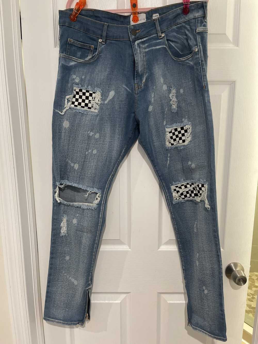 MNML Lakenzie jeans destroyed/checkered Size XL (Fits… - Gem MNML Lakenzie jeans destroyed/checkered Size XL (Fits… - Gem