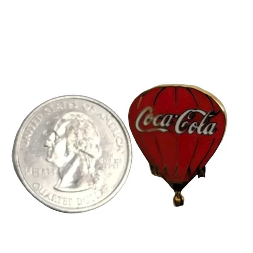Coca Cola Vintage Promotional Hot Air Balloon Pin Bad… Gem