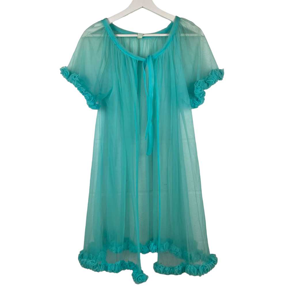 Rare Vintage 1960s Nylon Ruffle Short Robe Gem