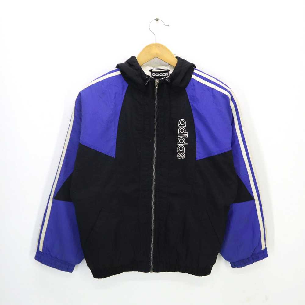 Adidas × Vintage Puffer Bomber Hoodie Jacket Big Logo… - Gem