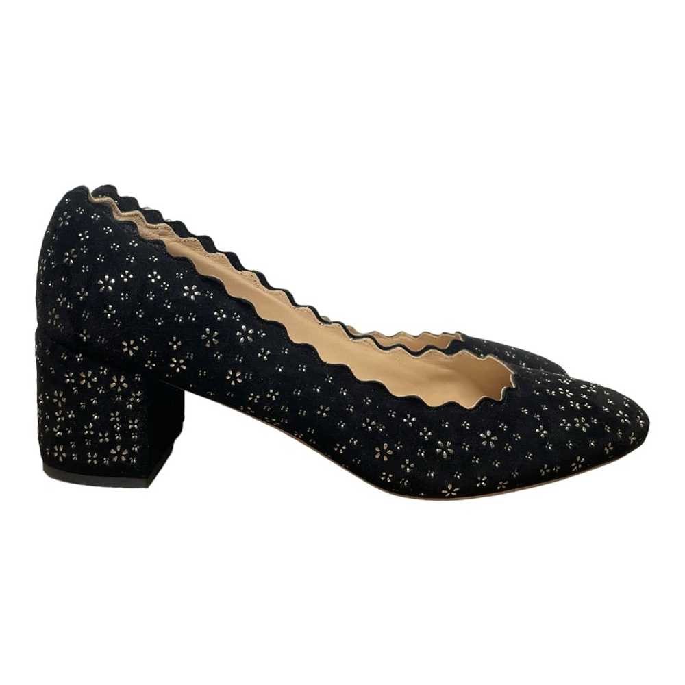Chloe Chloe Lauren Scalloped Suede Floral Stud Pumps … - Gem Chloe Chloe Lauren Scalloped Suede Floral Stud Pumps … - Gem