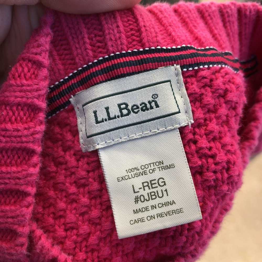 L.L. Bean LL Bean Pink Big Button Chunky Womens Knit … - Gem
