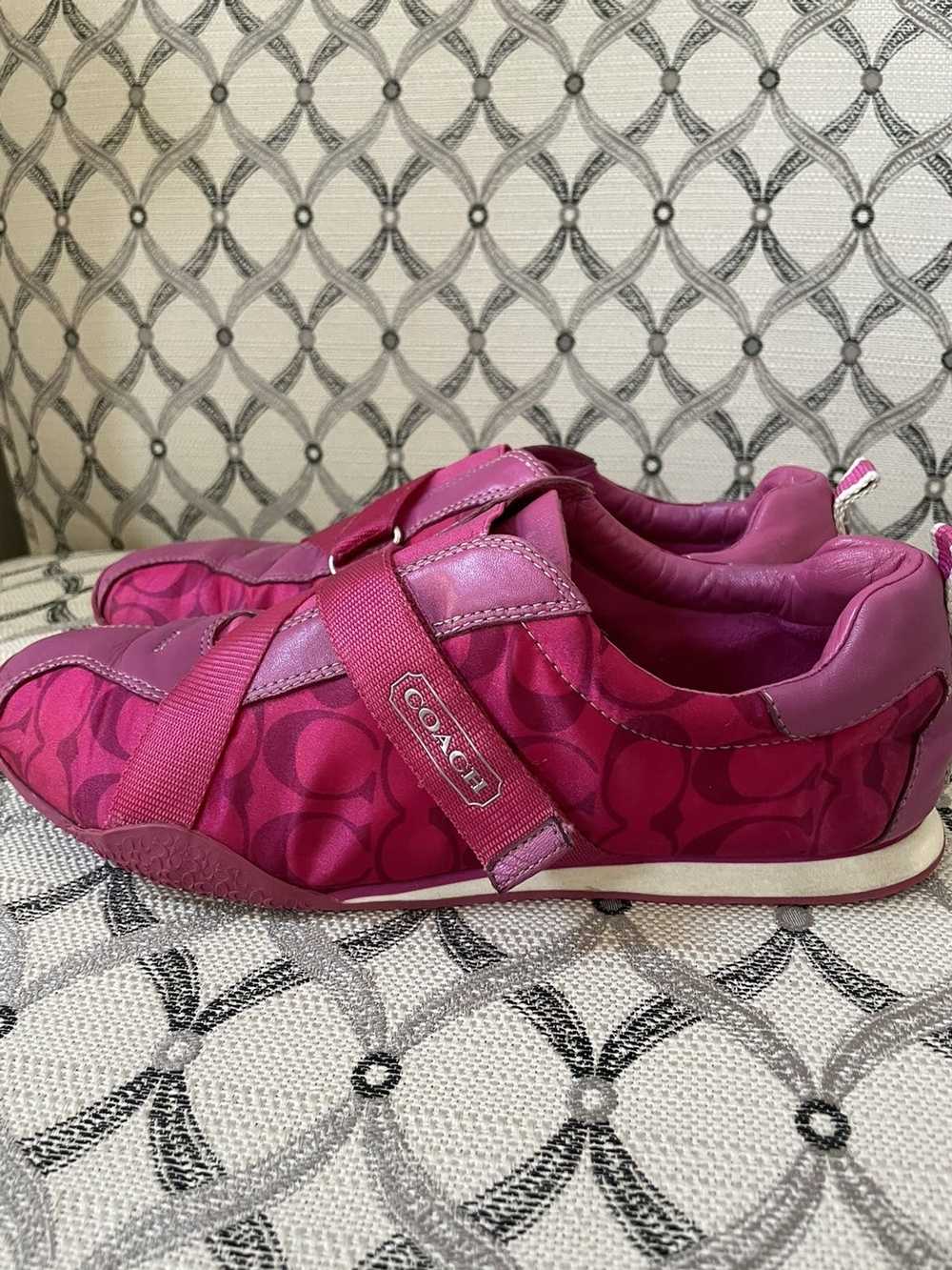 Coach Coach Karrah Sneakers Pink Signature Pattern Gem 