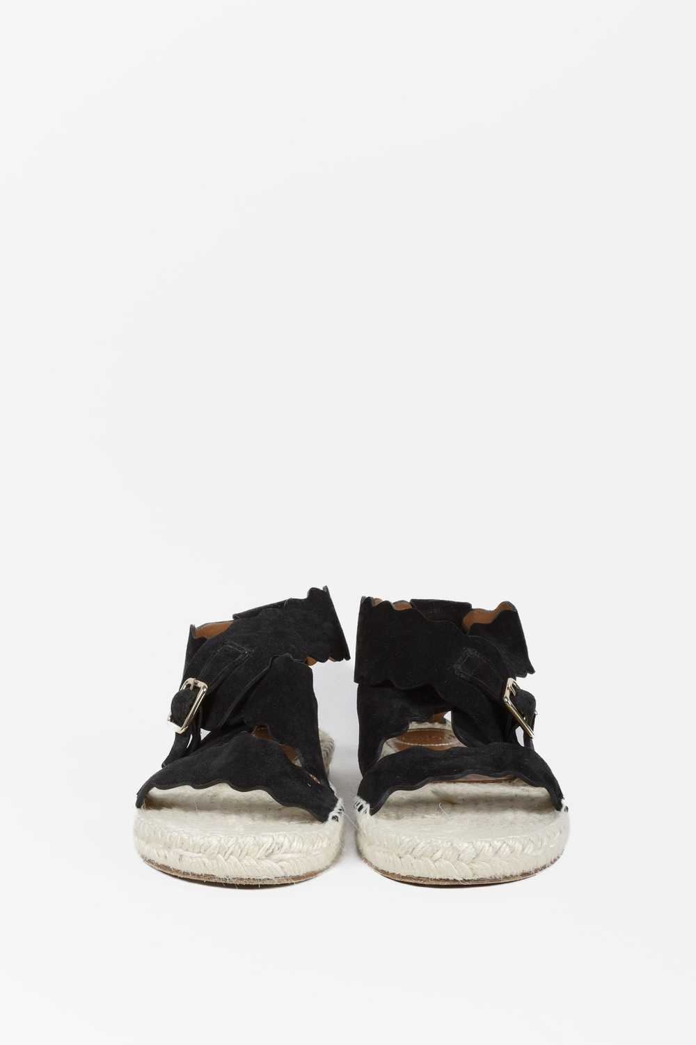 Chloe Chloé Lauren Scalloped Black Suede Espadrille S… - Gem Chloe Chloé Lauren Scalloped Black Suede Espadrille S… - Gem