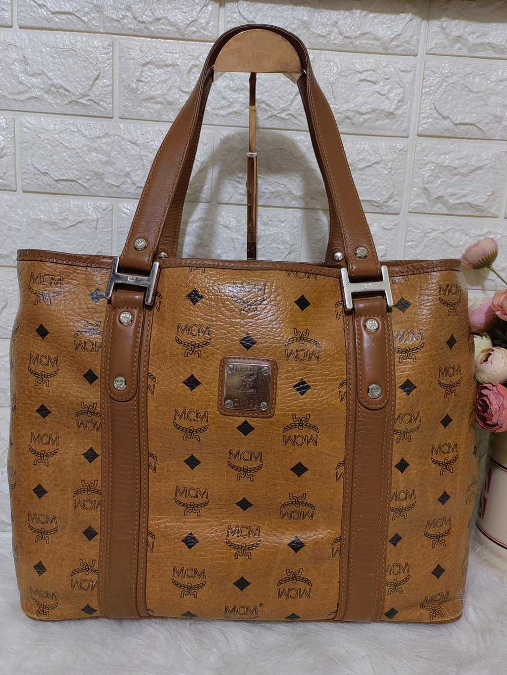 Italian Designers × MCM Mcm cognac tote bag vintage - Gem
