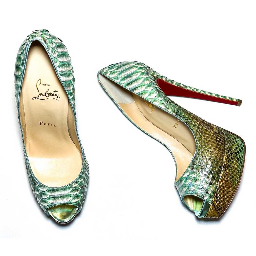 Christian Louboutin Lady Peep python heels - Gem Christian Louboutin Lady Peep python heels - Gem