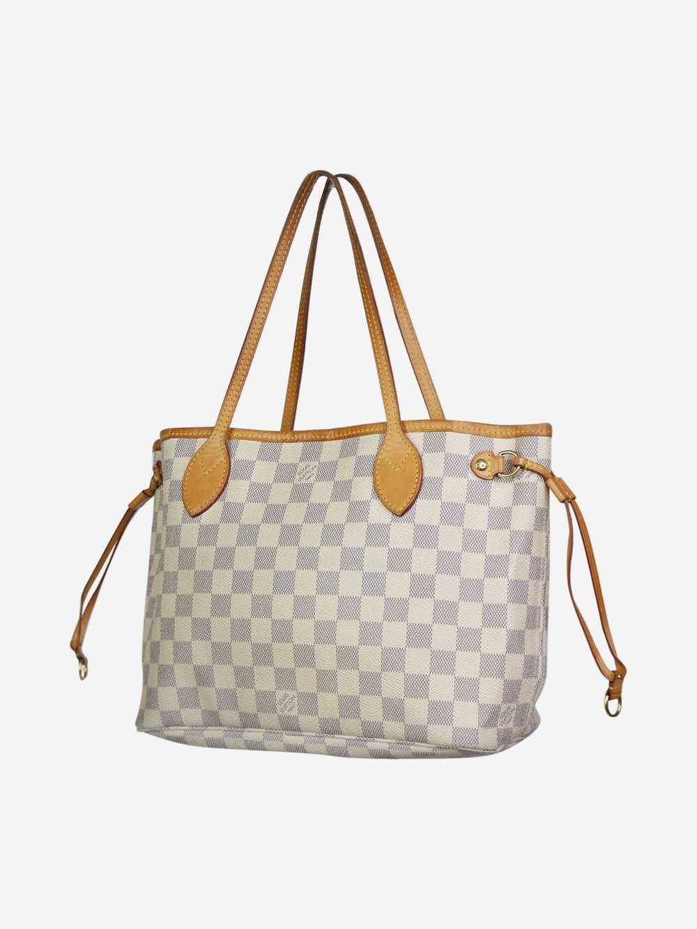 Louis Vuitton Cream 2010 Damier Azur Neverfull Pm Tot… Gem