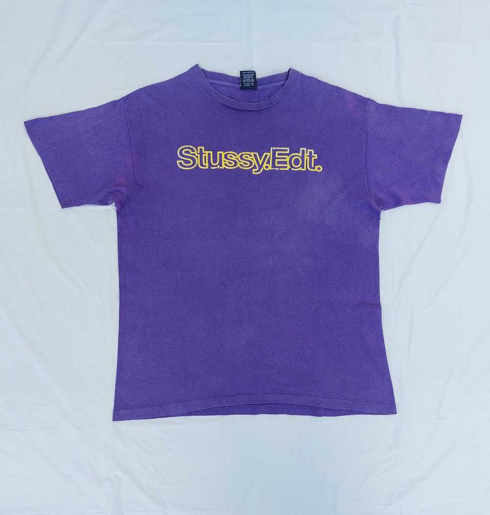 Stussy × Vintage Vtg 90's STUSSY made in USA roundnec… - Gem