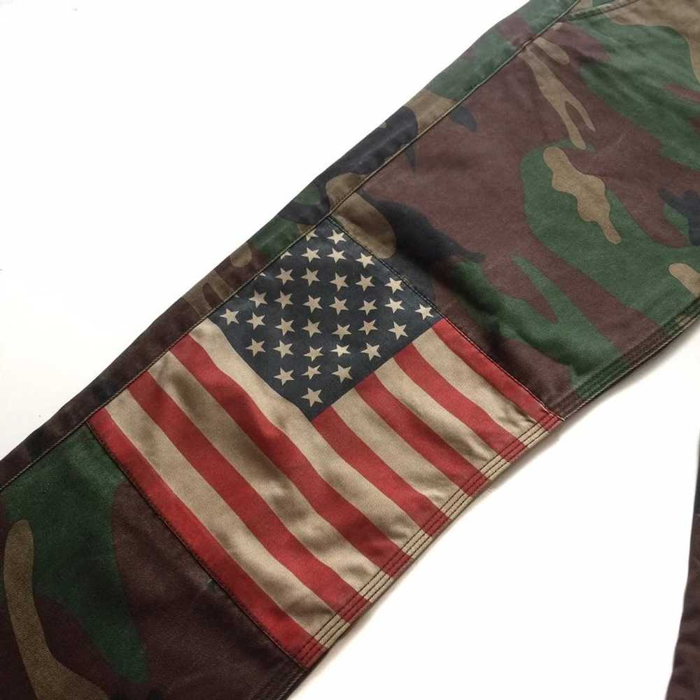 RRL Ralph Lauren RRL camo usa flag patch pants - Gem