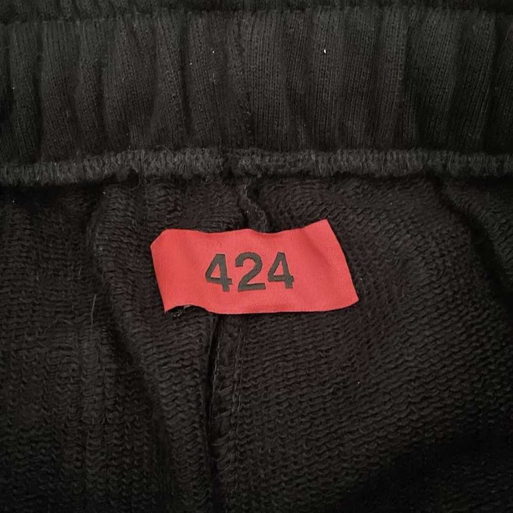 424 424 on Fairfax Red Logo Stacked Sweatpants AW18 - Gem